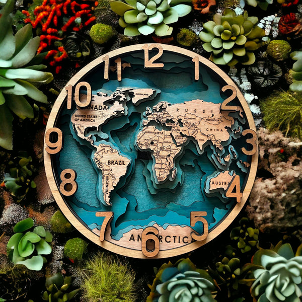 Wooden World Map Clock by Robelyn Gurang (Roby's Pick) • Likhaan